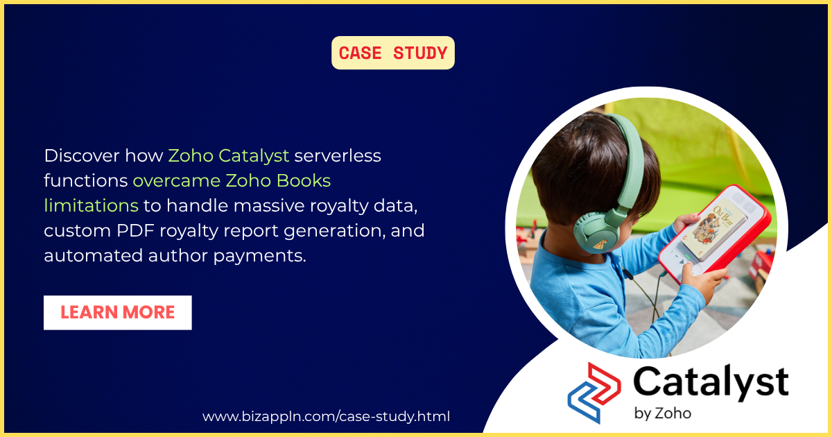 Zoho Catalyst Case Study for Audiobook Publisher